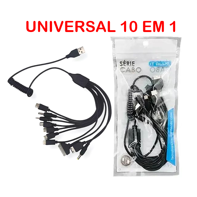 CABO USB UNIVERSAL 10 EM 1 - IT-BLUE | Shopee Brasil