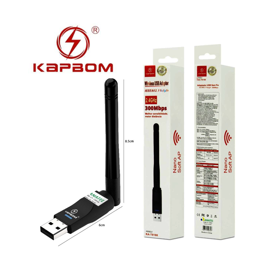 ADAPTADOR WIRELESS USB 2.4G 300MBPS - SEM FIO - KAPBOM | Shopee Brasil