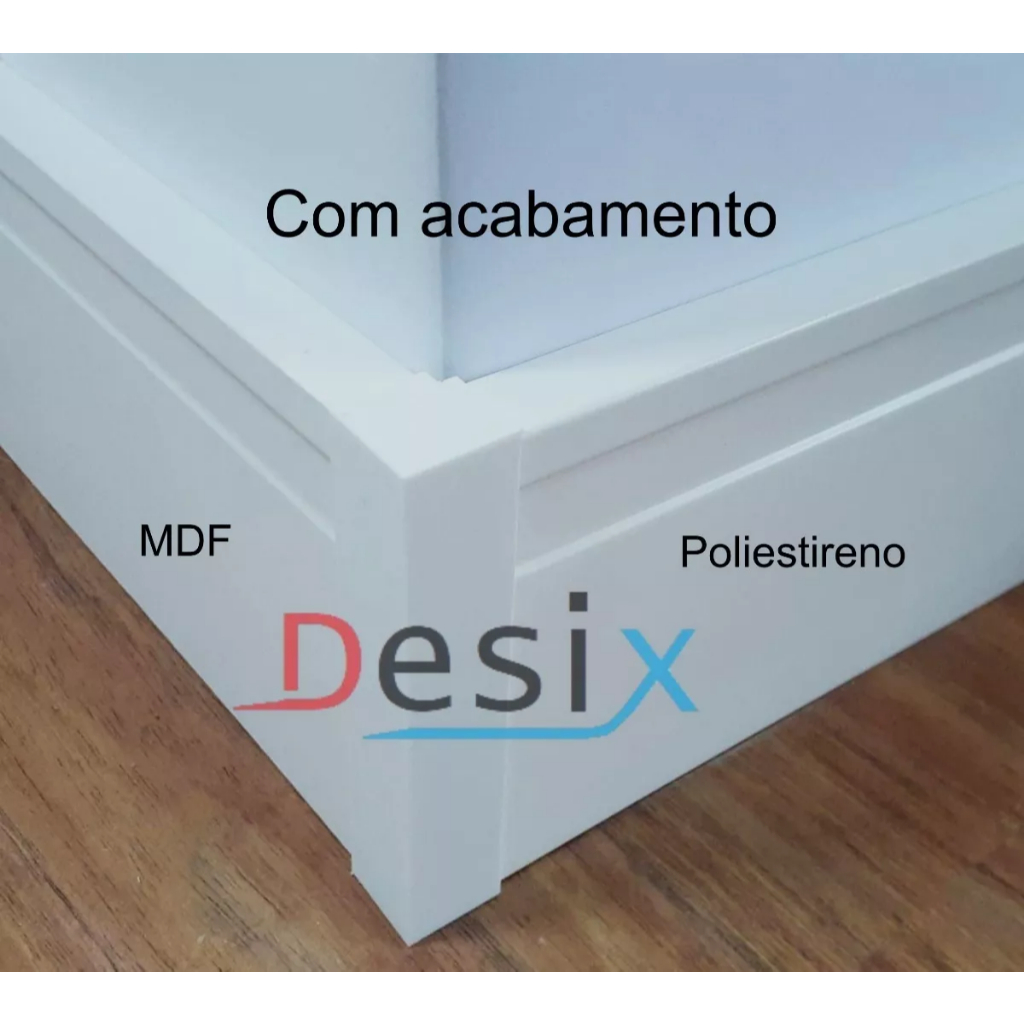 Kit 4 un. Terminal Externo para Rodapé Poliestireno 10cm (100mm ...