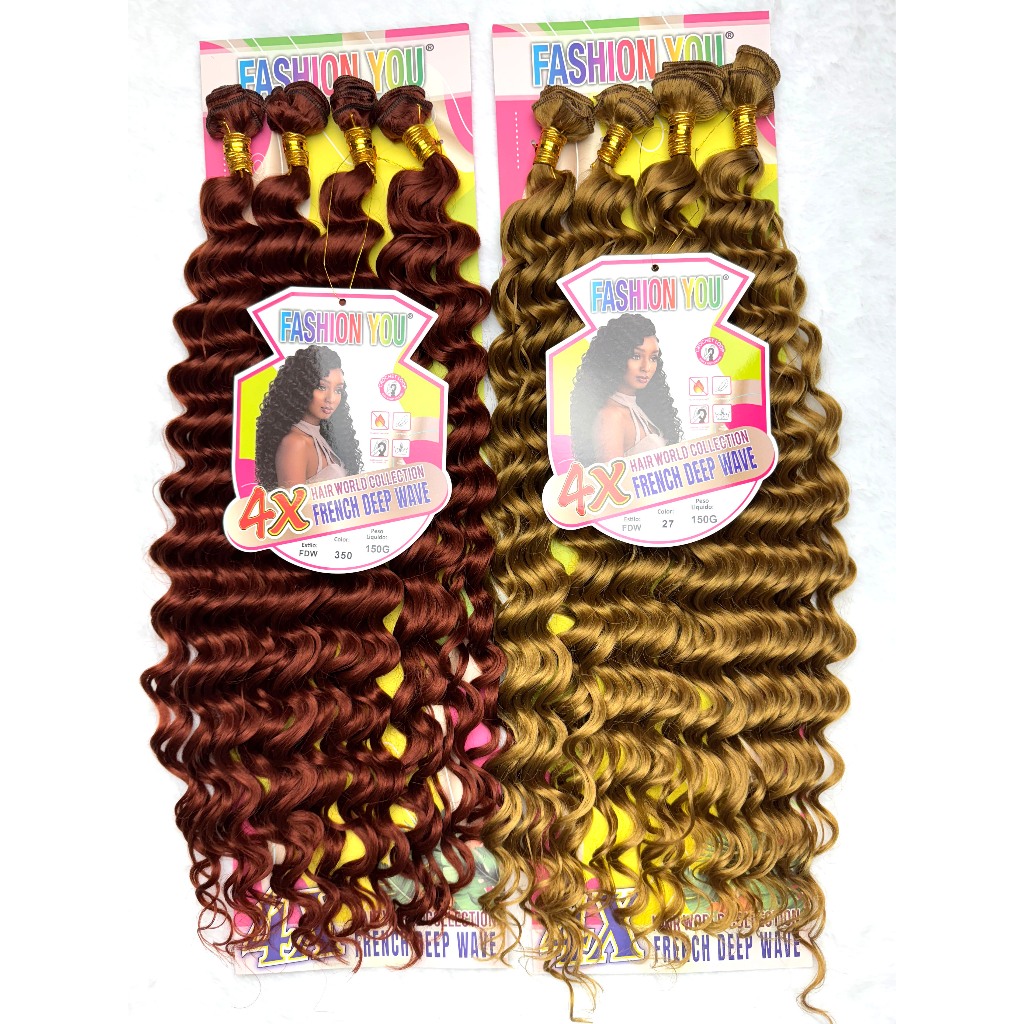 Cabelo Orgânico Cacheado Ondulado 70cm 4 Telas/pacote 150g FRENCH DEEP ...