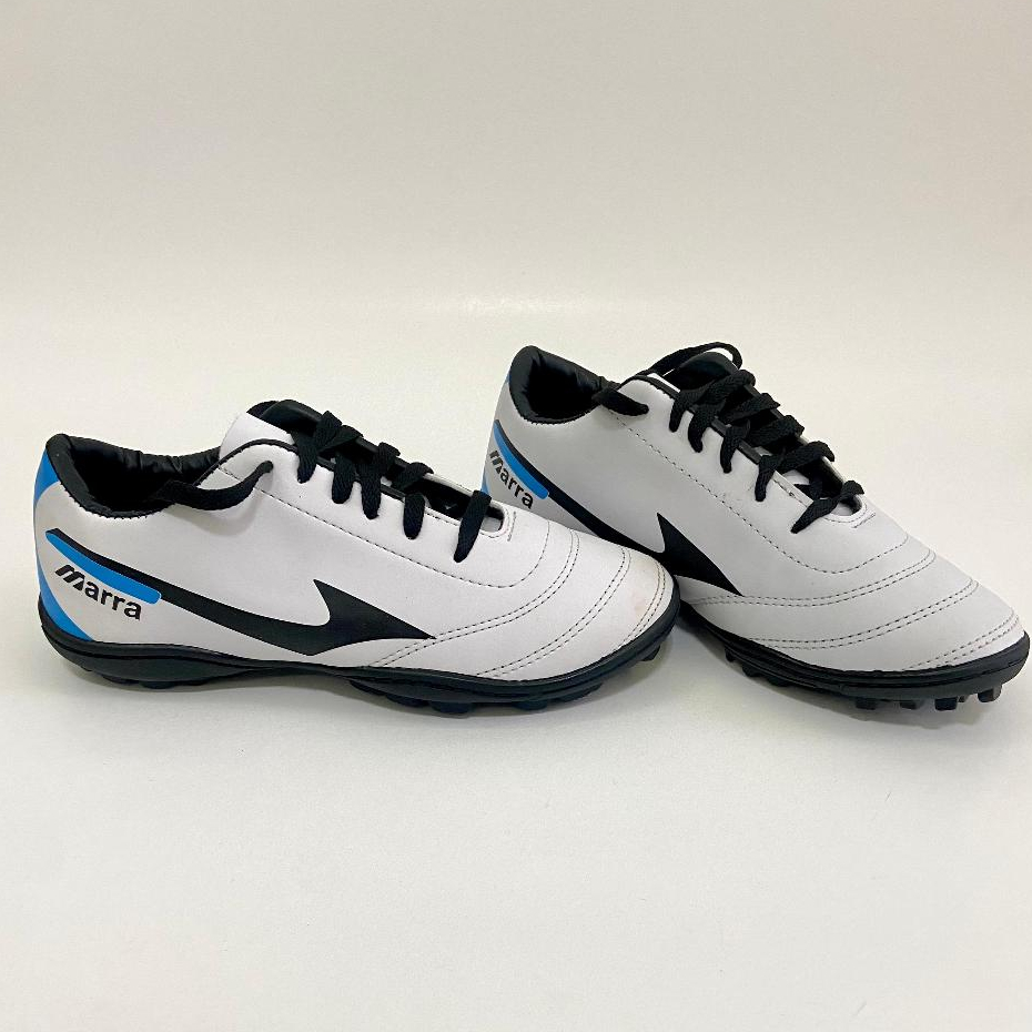 Tênis Chuteira SOCIETY e FUTSAL Costurada M-2 BRANCO/PRETO/AZUL Super ...