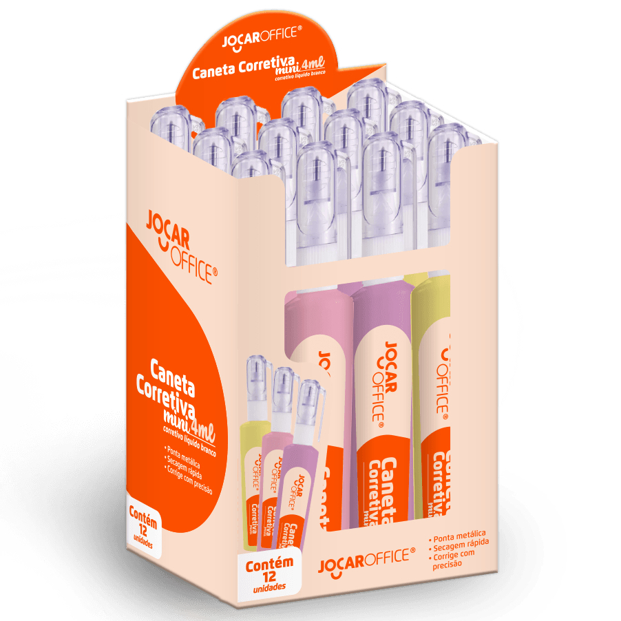 Mini Corretivo Caneta 4ml Corpo Colorido Jocar Office Branquinho ...