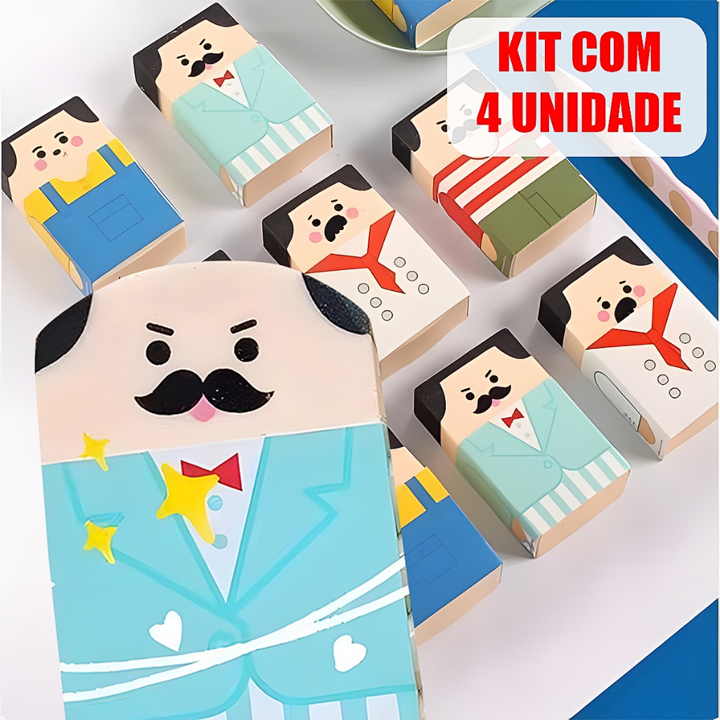 Kit 4 Borrachas Carequinha Divertida Mini Calvinho Calvo Papelaria Fofa ...