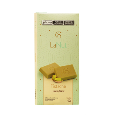 Tablete Barra Lanut Pistache Chocolate Branco Cacau Show 100g | Shopee ...