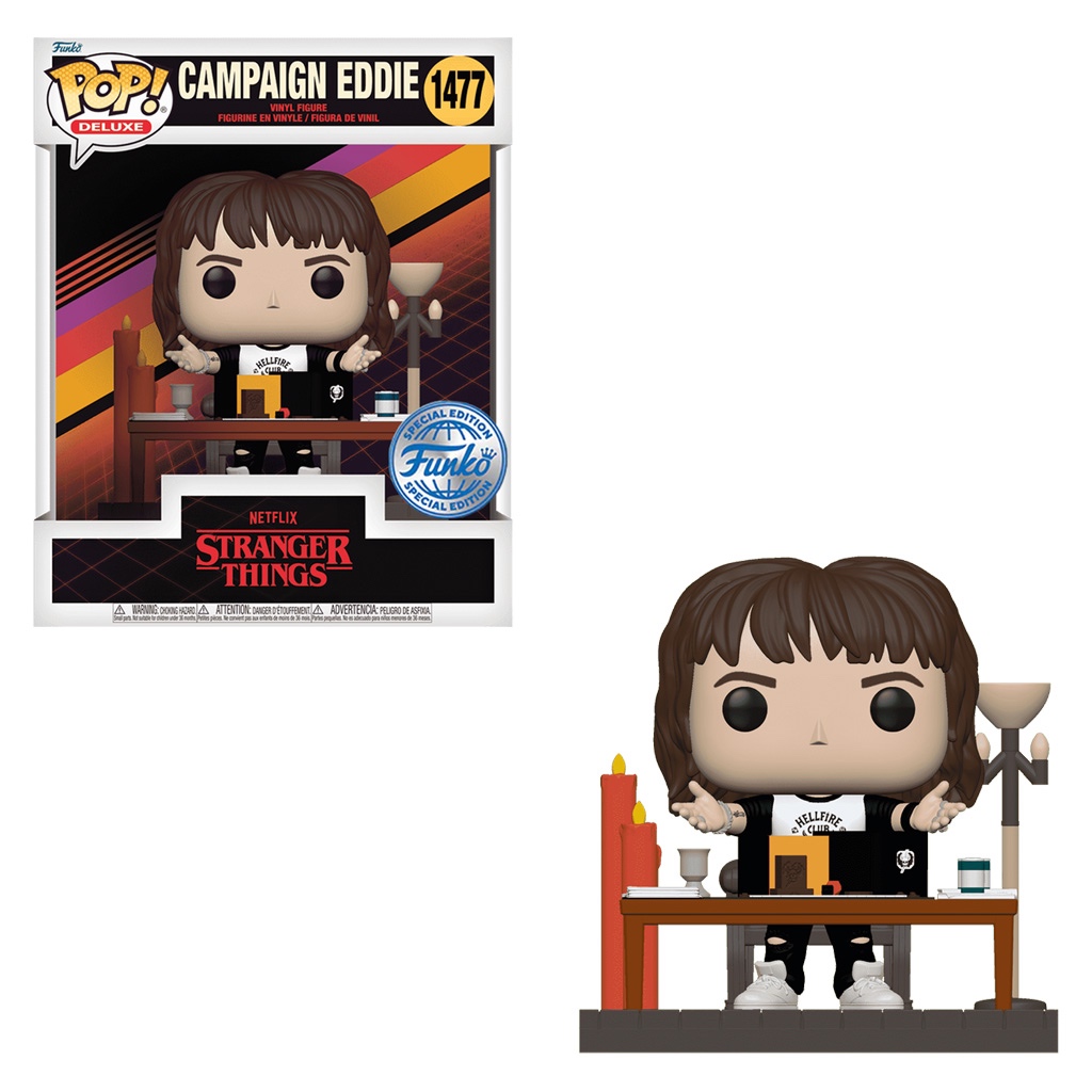 FUNKO POP DELUXE STRANGER THINGS EXCLUSIVE - CAMPAIGN EDDIE 1477 NOVO ORIGINAL | Shopee Brasil