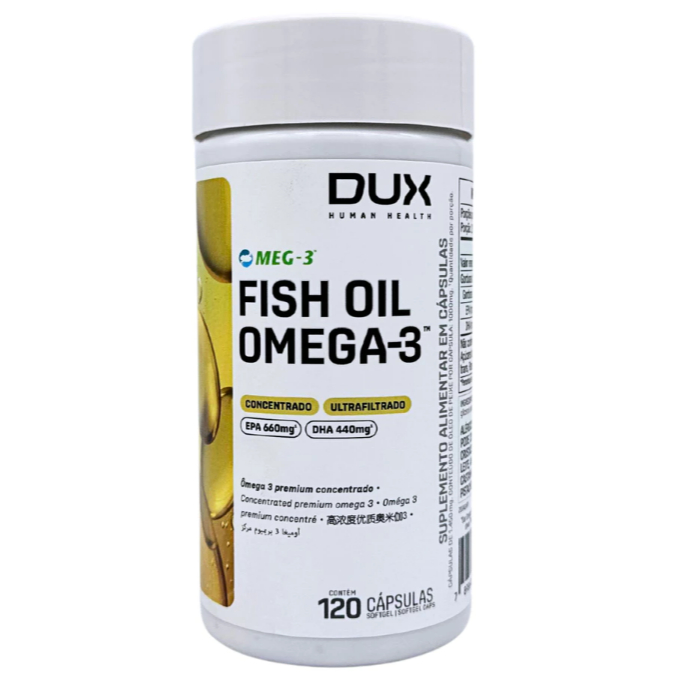 Ômega 3 Fish Oil Dux - Pote com 120 cápsulas Premium - Dux Nutrition ...