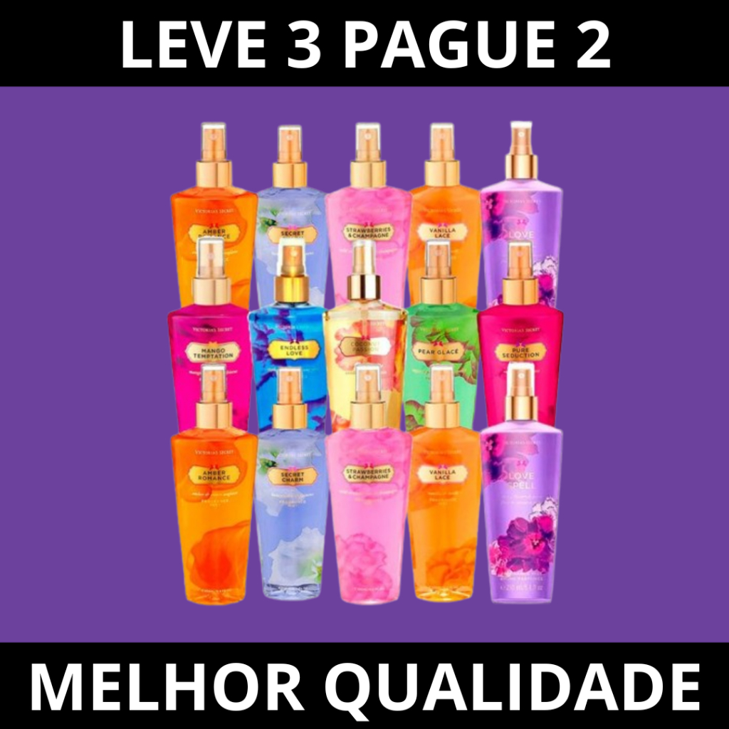 KIT 3 body splash v secrets - melhor qualidade | Shopee Brasil
