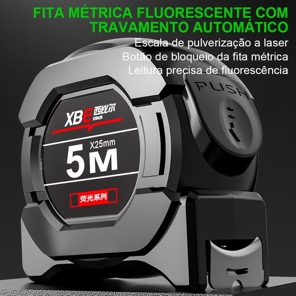 Fita Métrica De Aço Inoxidável De Alta Precisão 3/5/7,5 M Auto-Travante ...