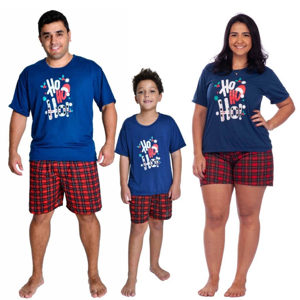 Kit Pijama Natal Familia Tal Pai Tal Filho & Tal Mãe Tal Filha Verão ...