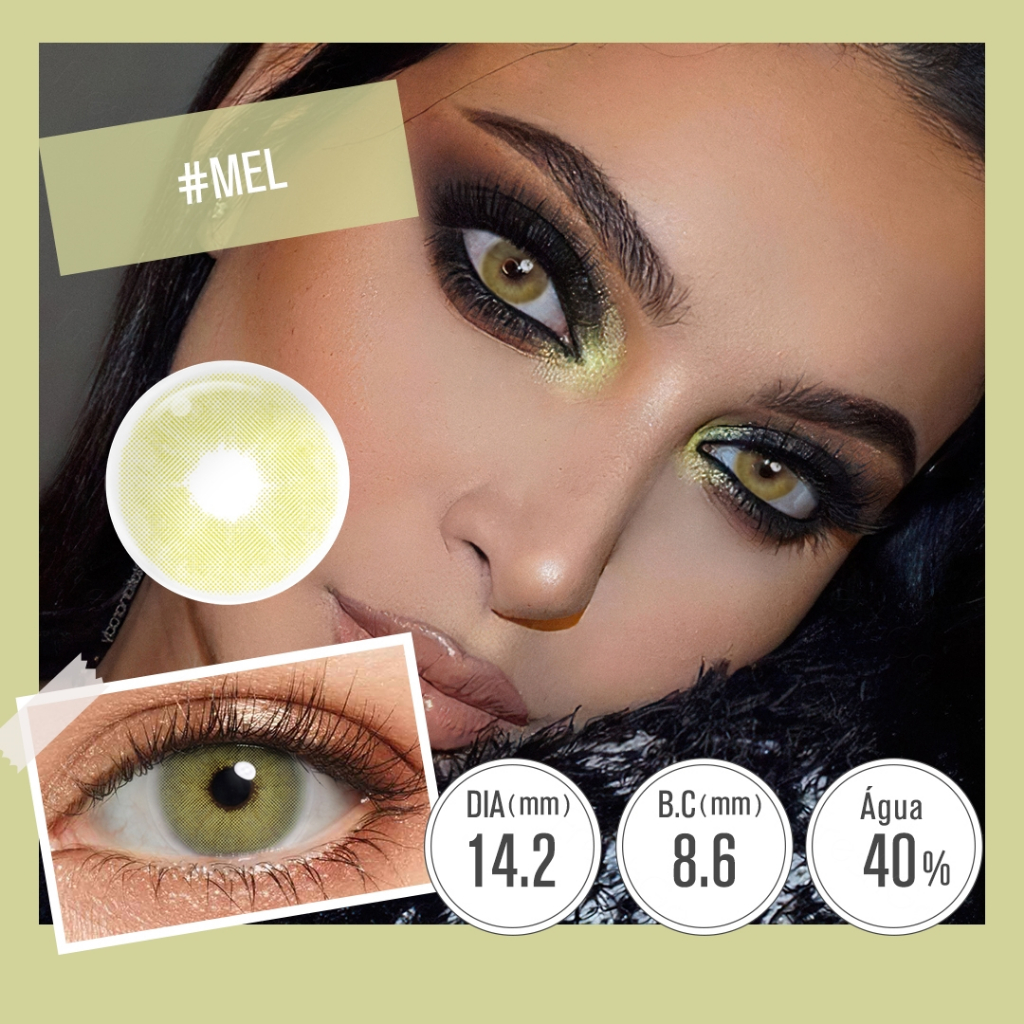 Freshgo Hidrocor Lentes De Contato Coloridas Verde Natural Sem borda e ...