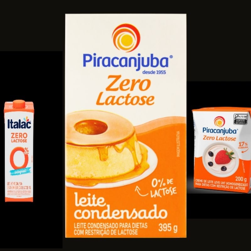 Kit Combo Zero lactose com 1 litro de leite, 1 Leite condensado 395g e ...