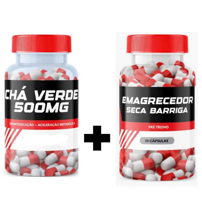 Combo Kit Natural Termogenico Seca Barriga 30 caps + Cha Verde 500mg 30 ...