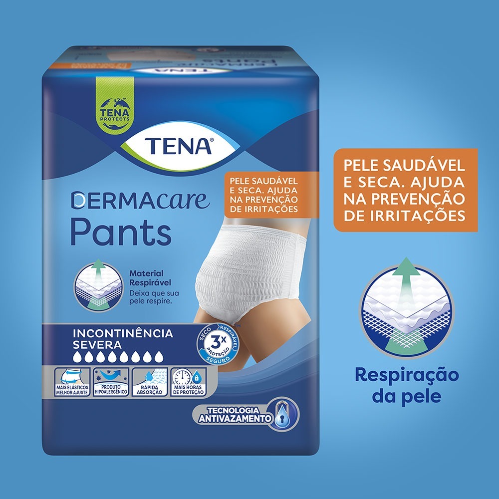ROUPA ÍNTIMA TENA PANTS DERMACARE - TAMANHO P/M - COM 8 UNIDADES | Shopee Brasil