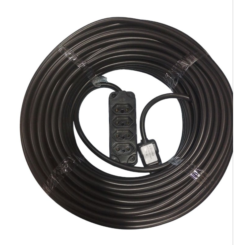 EXTENSÃO ELÉTRICA BIVOLT PLUG 2 PÓLOS INMETRO 25 METROS CABO PP 2X2.5mm 4 TOMADAS 10/20A ...