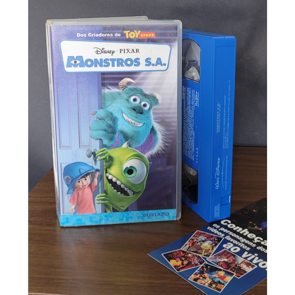 Fita Video VHS Monstros SA Animação Disney com Encarte | Shopee Brasil