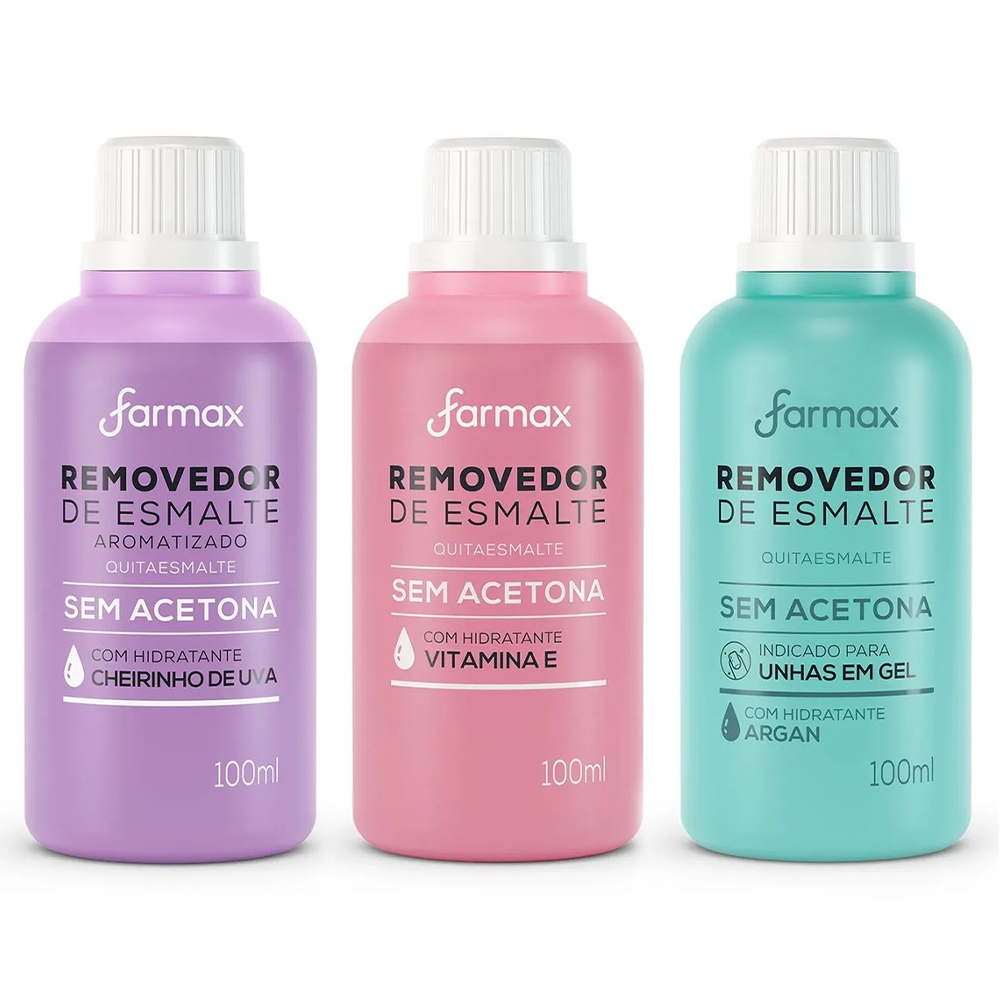 Acetona Farmax 80ml - Remoção Rápida de Esmaltes, Compacto e Ideal para ...