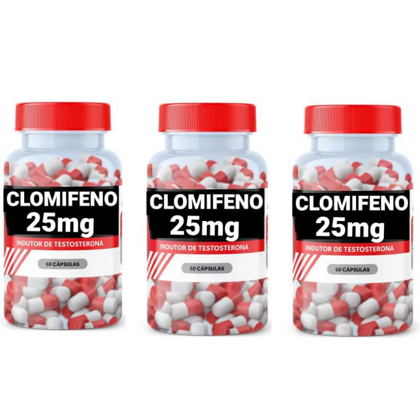 Kit Combo Suplemento Clomifeno 25mg 60 caps cada ( 180 caps ) Clomid ...