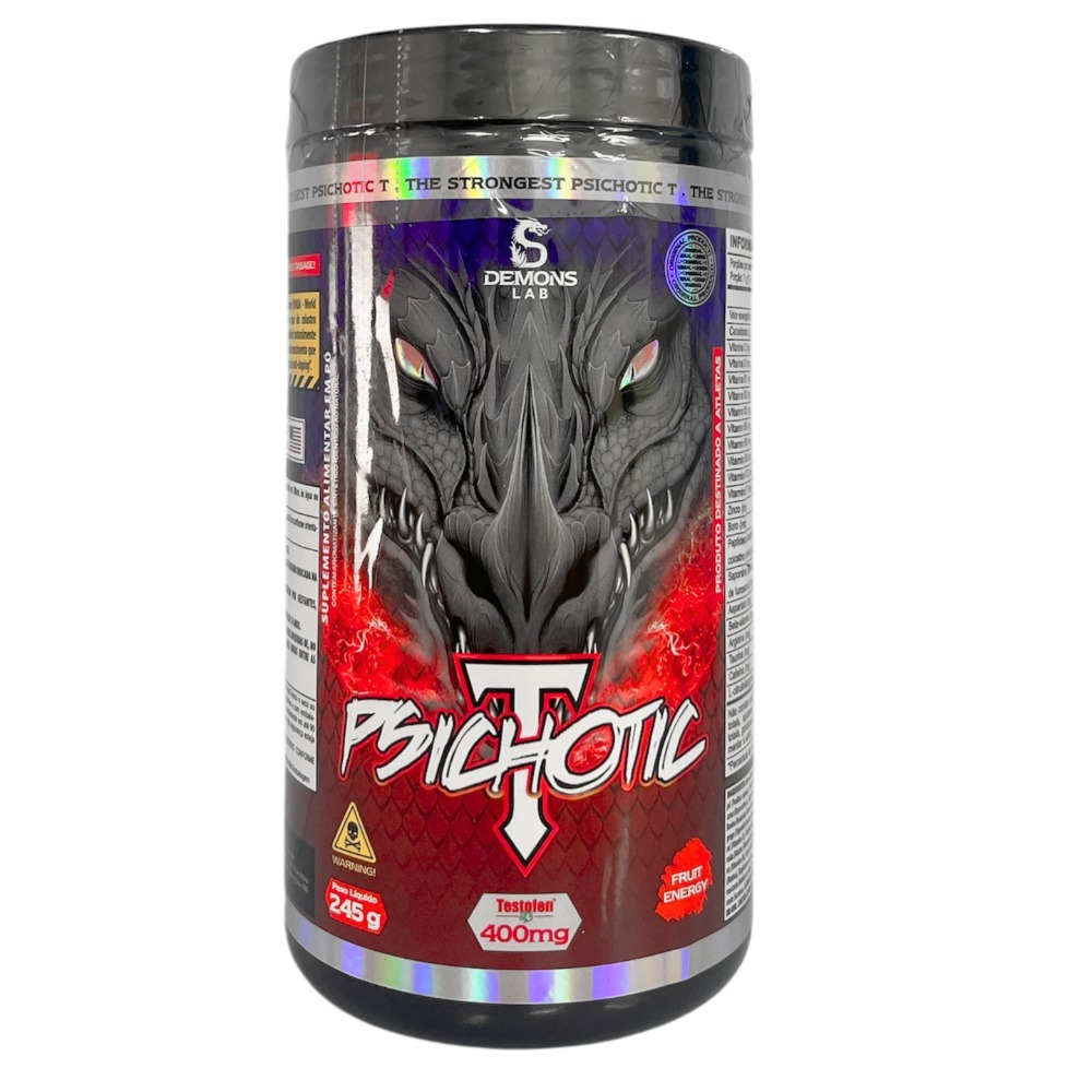 Pré treino Psichotic Testofen 245g Fruit energy - Demons Lab | Shopee ...