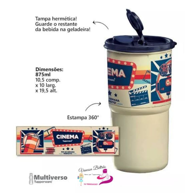 Guarda suco colors 875ml Cinema Tupperware. | Shopee Brasil