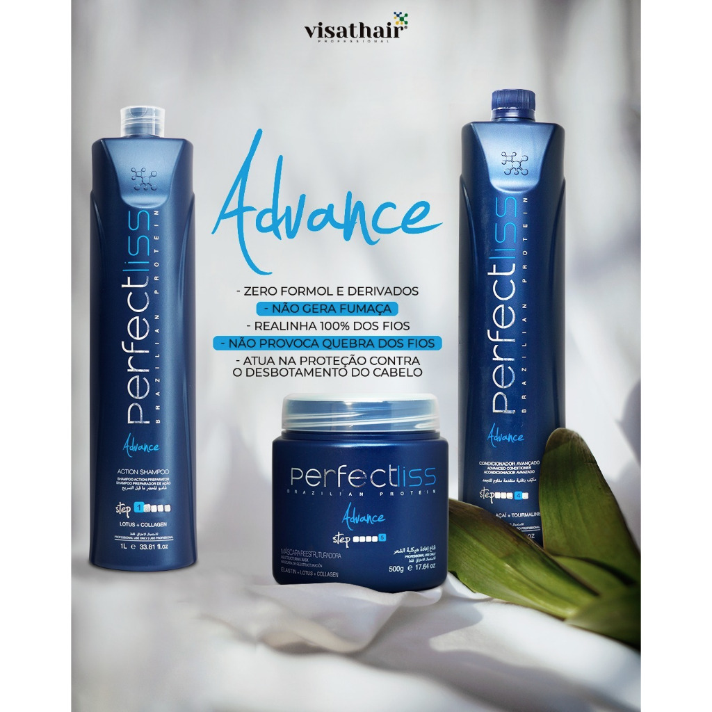 Progressiva Sem Formol Perfect Liss Advance 3 Passos - 1litro | Shopee ...