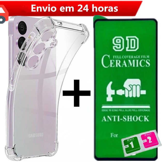 Kit Capa Capinha Transparente + Película 3D Hidrogel Cerâmica Para Samsung A05 A05S A15 A25 A35 ...