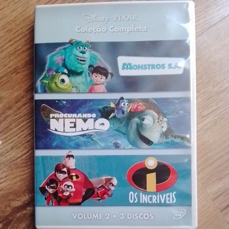 DVD Coleção Pixar volume 2 3 discos procurando nemo ,os incríveis ...