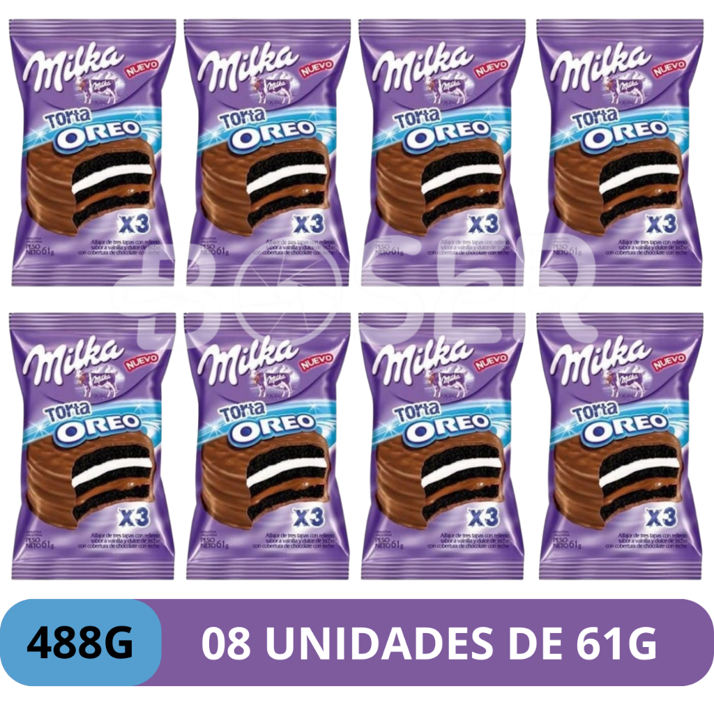 Alfajor Milka x3 Oreo 08 unidades de 61g | Shopee Brasil