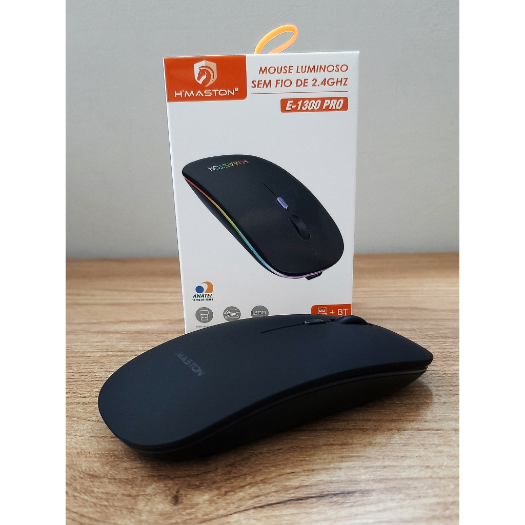 Mouse Bluetooth sem Fio Recarregável para Notebook MacBook Tablet Smartphone Ergonômico e ...