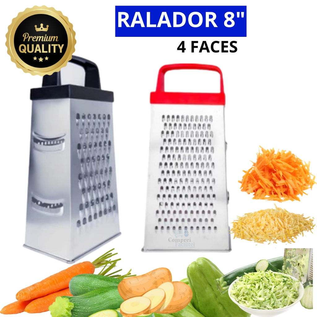 Ralador de Legumes e Verduras 4 Faces Inox com Cabo Plástico 4 Lados ...