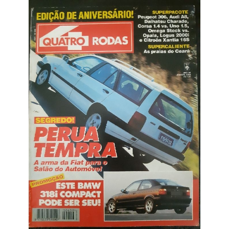 Revista Quatro Rodas AGOSTO de 1994 Edição n° 409 – Perua Tempra SW ...