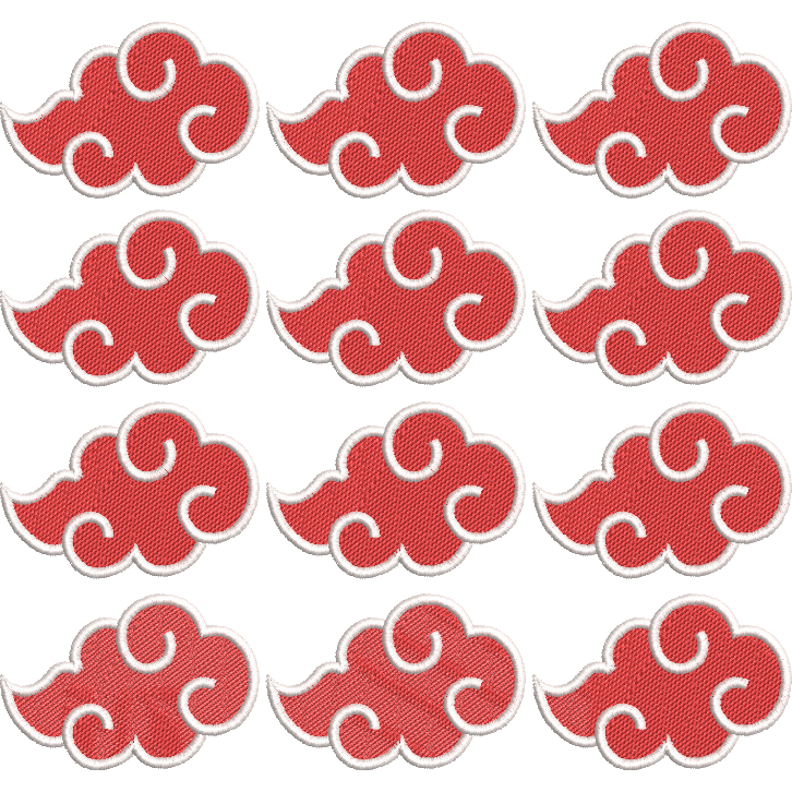 Kit patches bordados AKATSUKI NUVENS | Shopee Brasil