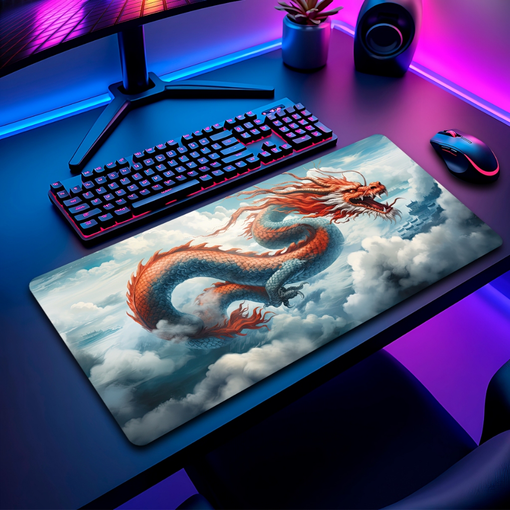Mouse Pad Dragão Japonês Gamer Antiderrapante Grande Estampado ...