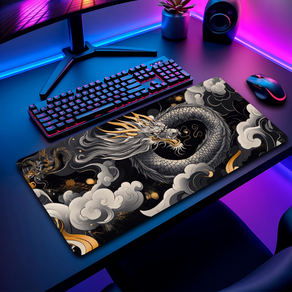 Mouse Pad Dragão Japonês Gamer Antiderrapante Grande Estampado ...