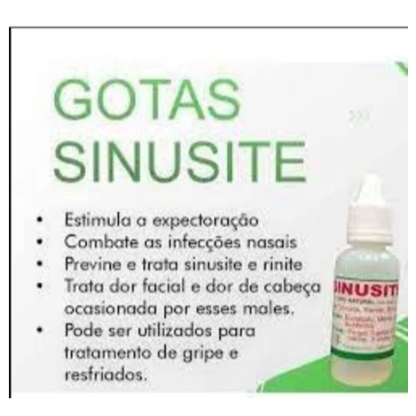 Gota sinusite de 20ml - Sinusite, renite, dor de cabeça, remédio para ...