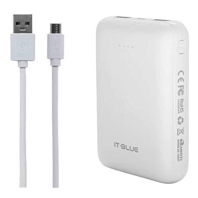 Mini Power Bank Carregador 10000mah Portatil 2 USB iT- blue MAX-0528 ...