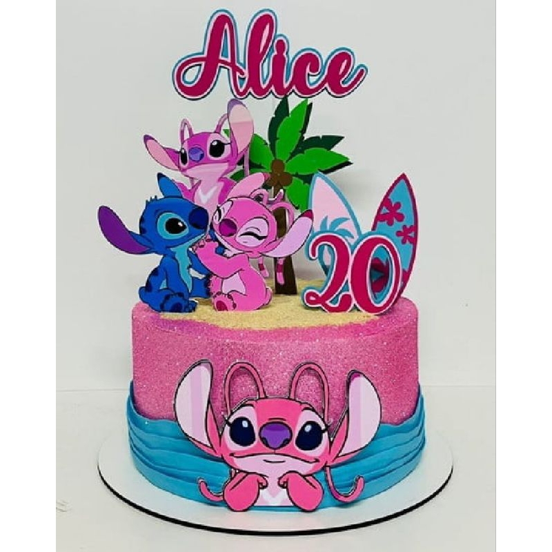 Topper/Topo de Bolo Stitch 3d | Shopee Brasil
