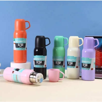 Kit Garrafa Termica Colorida + 3 Xicaras 500ml | Shopee Brasil