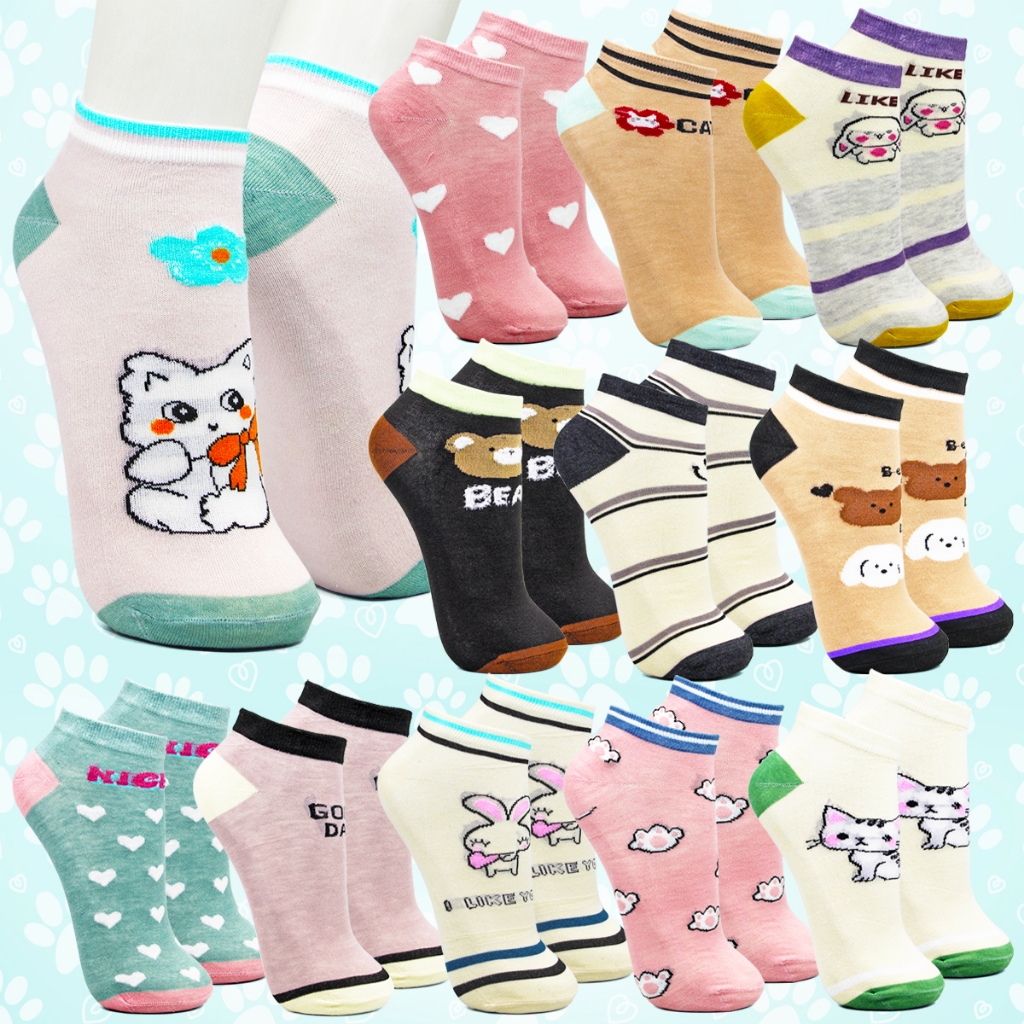 Kit 12 Pares Meias Feminina Sortidas Meias Coloridas Divertidas Super ...