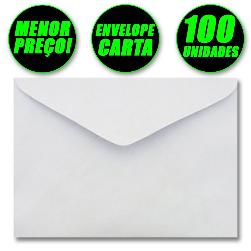 Envelope Branco Carta Liso 100 × 150mm – 100 Unidades | Shopee Brasil