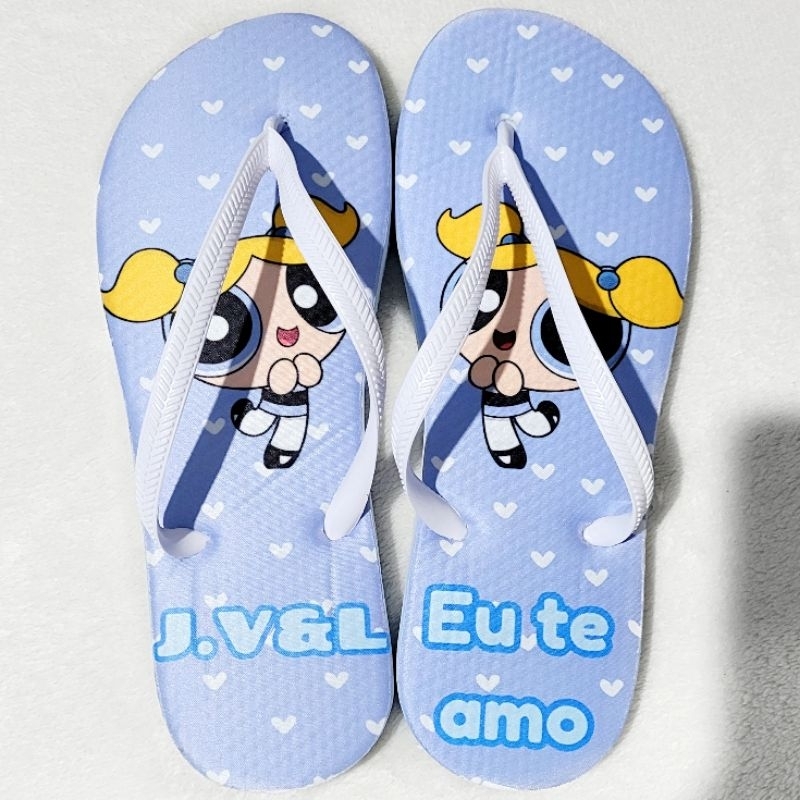 Chinelo Meninas Super Poderosas Lindinha Com Nome Personalizado ...