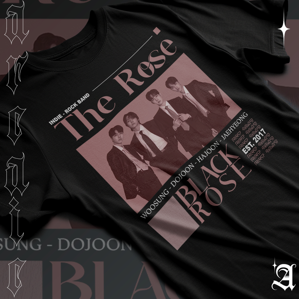 Camiseta Basica Algodao The Rose Boy Band Pop Rock Álbum Black Rose Tee Unissex | Shopee Brasil