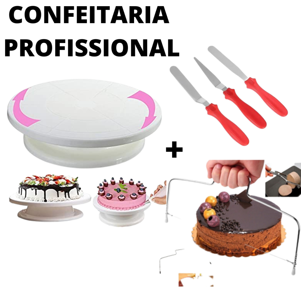 Kit Confeitero Com Espatulas E Nivelador Para Confeitar Alisar Decorar ...