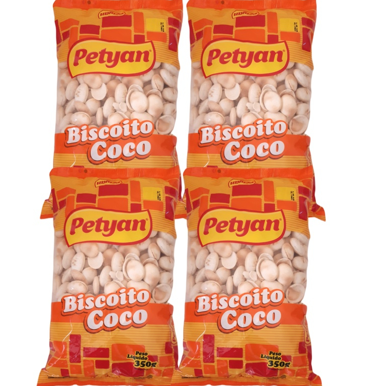 4 Biscoito Coco Pocazoi 350g Petyan Da Bahia - Coquinho | Shopee Brasil