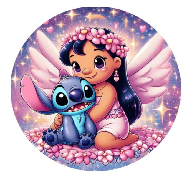 Painel de Festa de Mesa Sublimado 50x50 Tema: Stitch e Angel | Shopee ...
