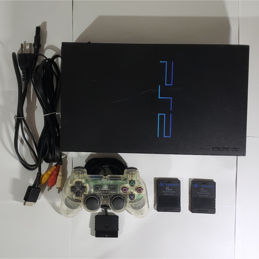 PS2 Play2 Fat Completo Lendo Jogos 1 Controle Série A Original 2 Memory ...