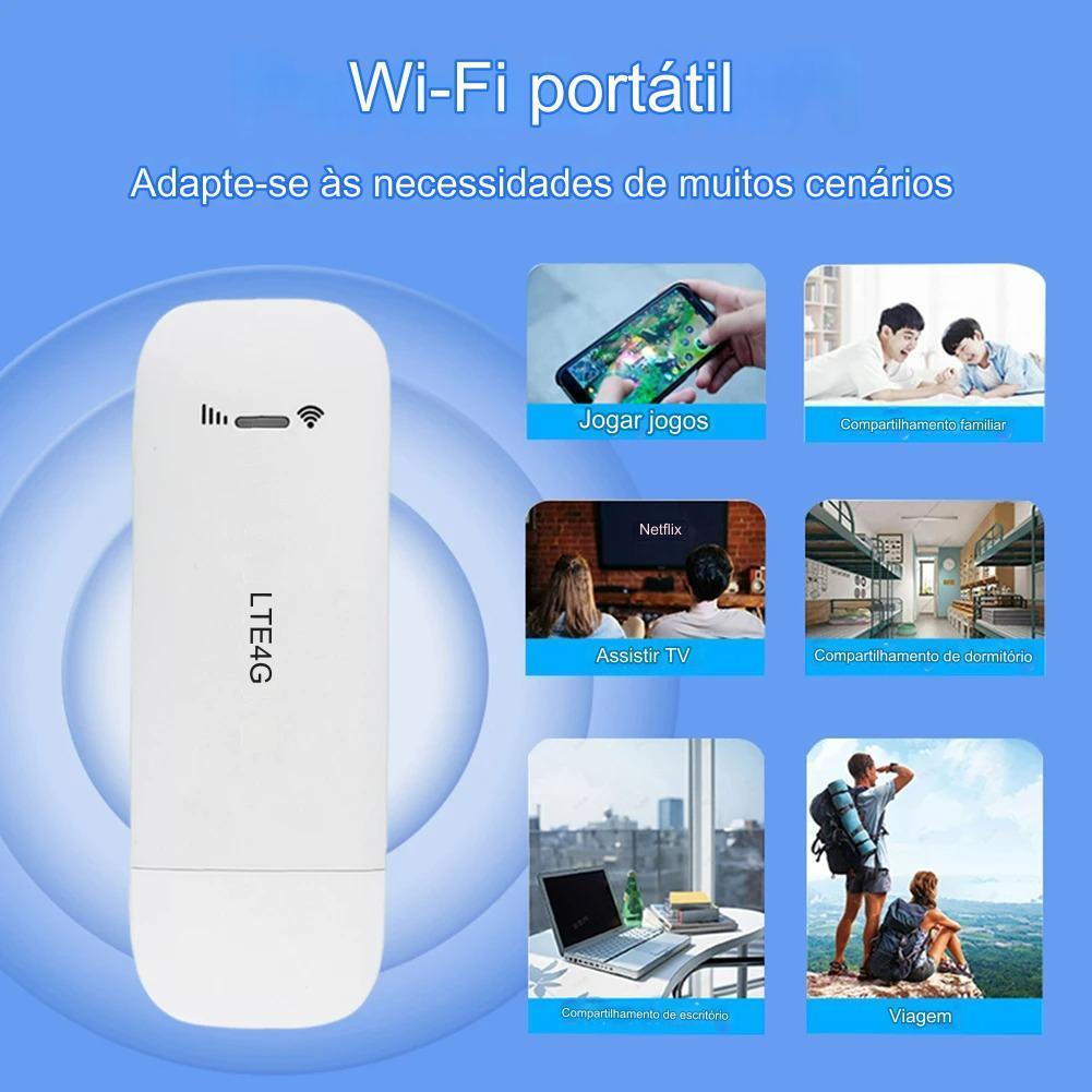 Mini Modem USB 4G com Wi-Fi Roteador Wireless W-Fi Compacto Portatil ...