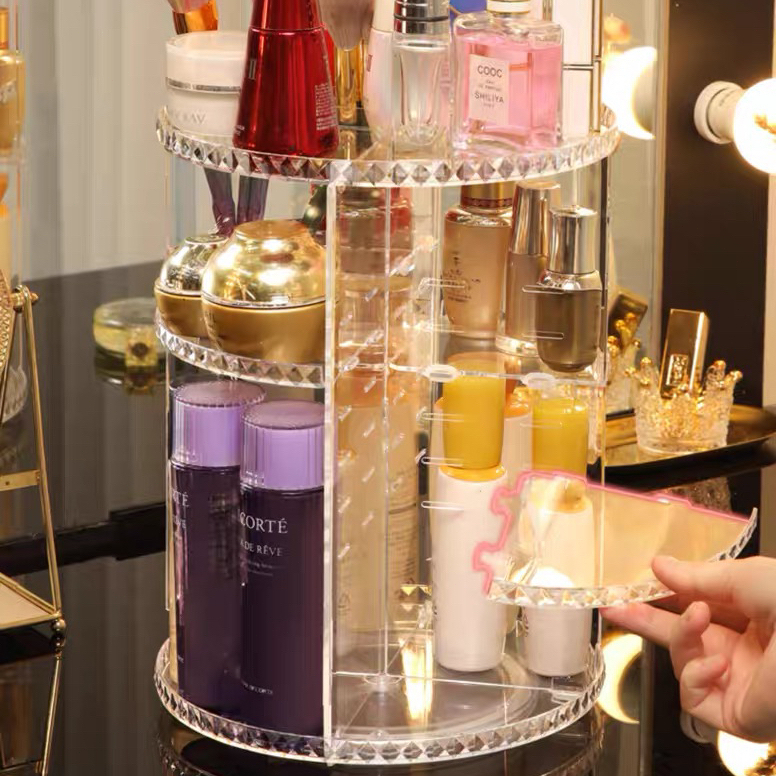 Organizador Maquiagem Giratório 360º Torre Perfume Creme Acrílico -CX ...