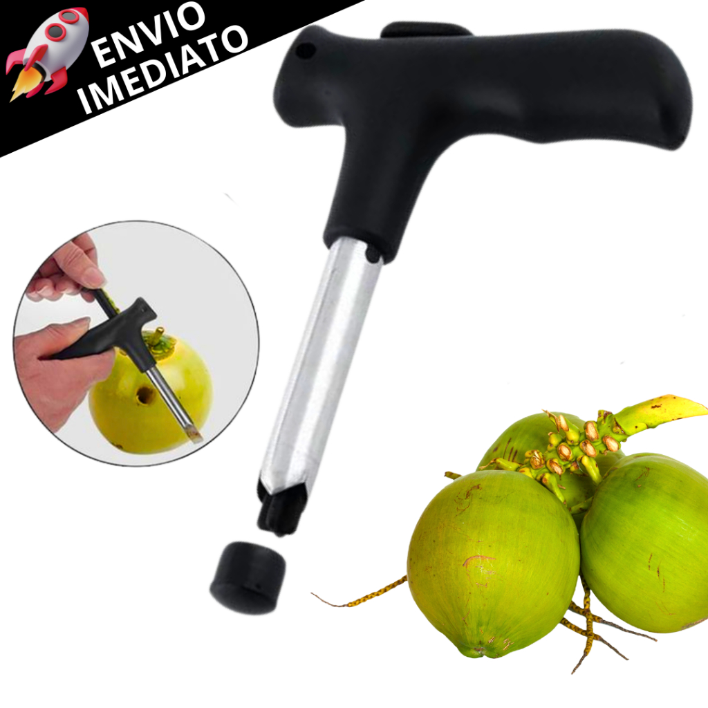 Furador Abridor De Coco em Inox Profissional Resistente Manual Fácil de ...