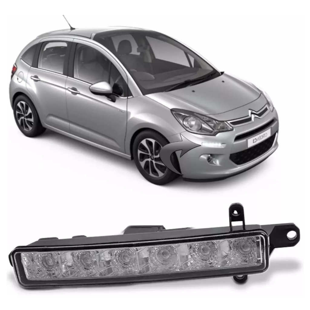 Farol Milha Led Drl Daylight C3 2013 2014 2015 2016 2017 Unidade ...