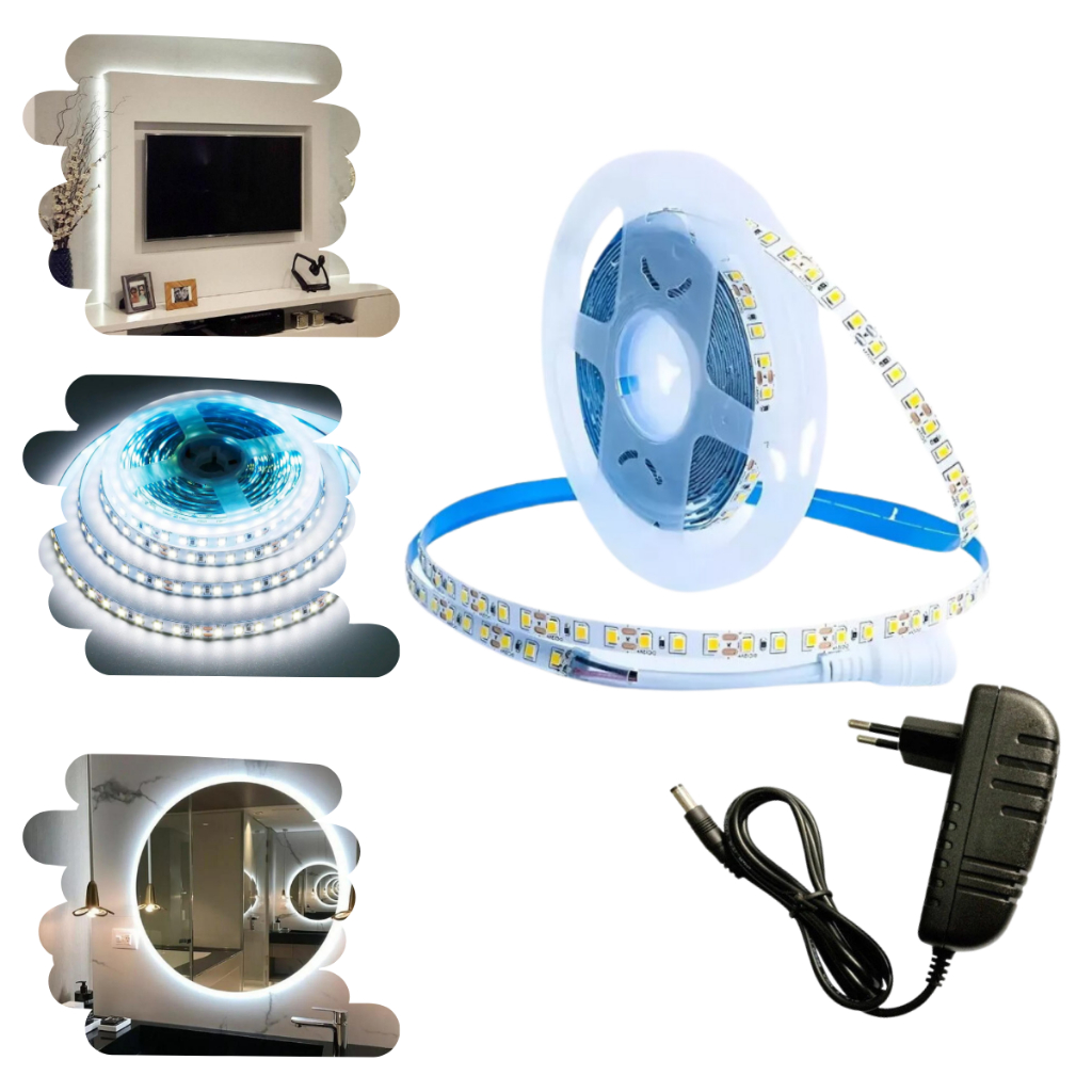 Fita Led Múltiplas Possibilidades De Decorar Com Adaptador | Shopee Brasil